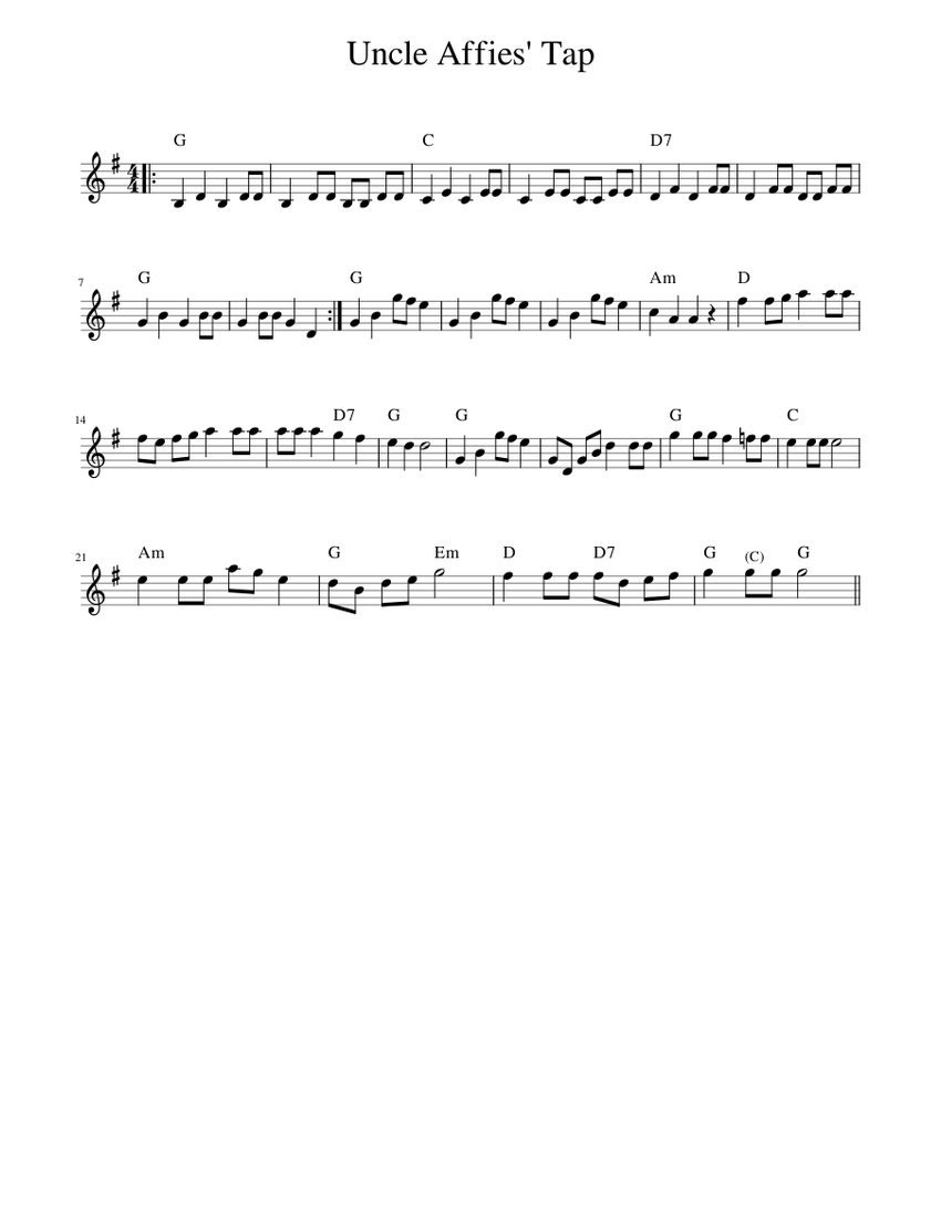 Uncle Affies' Tap Sheet music for Piano (Solo) Easy | Musescore.com