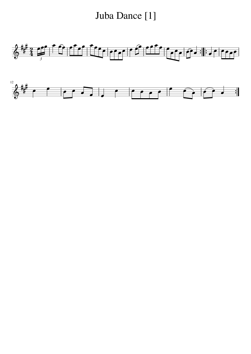 Juba Dance Sheet music for Piano (Solo) | Musescore.com