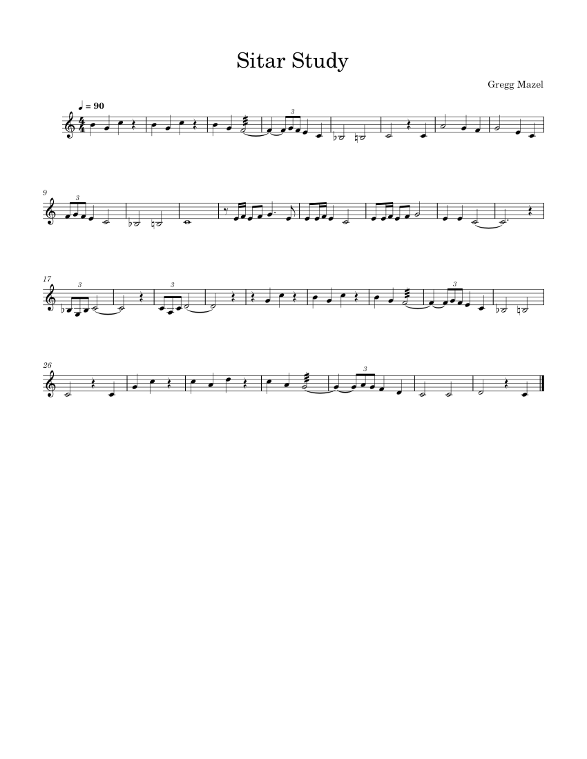 Sitar Study Sheet music for Sitar (Solo) | Musescore.com