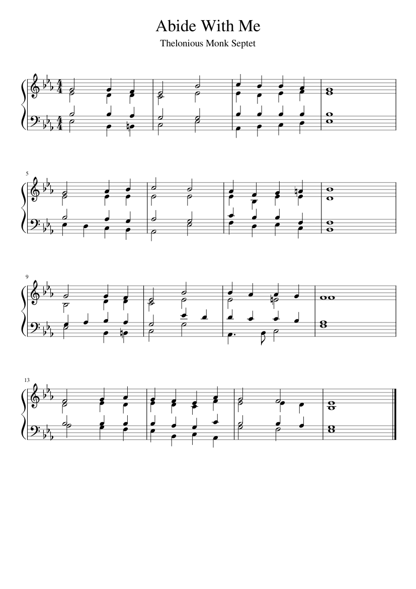 Abide with me – William Henry Monk Sheet music for Piano (Solo) Easy ...
