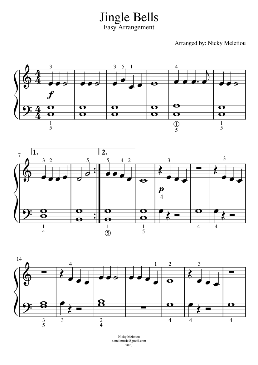Jingle Bells - Easy Sheet music for Piano (Solo) | Musescore.com