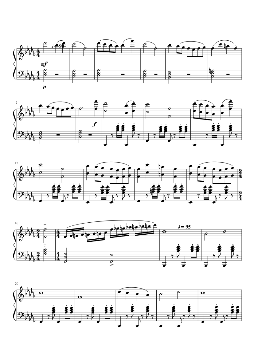 Polyushka Polye / Polyushko Pole Sheet Music for Piano (Solo ...