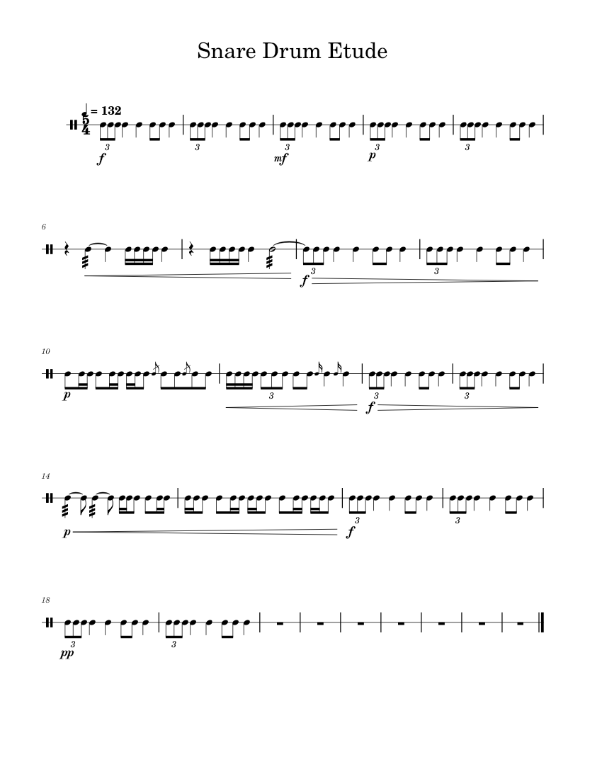 Advanced Snare Drum Studies - Etude 4 – Mitchell Peters Snare Drum Etude Sheet Music for Snare ...