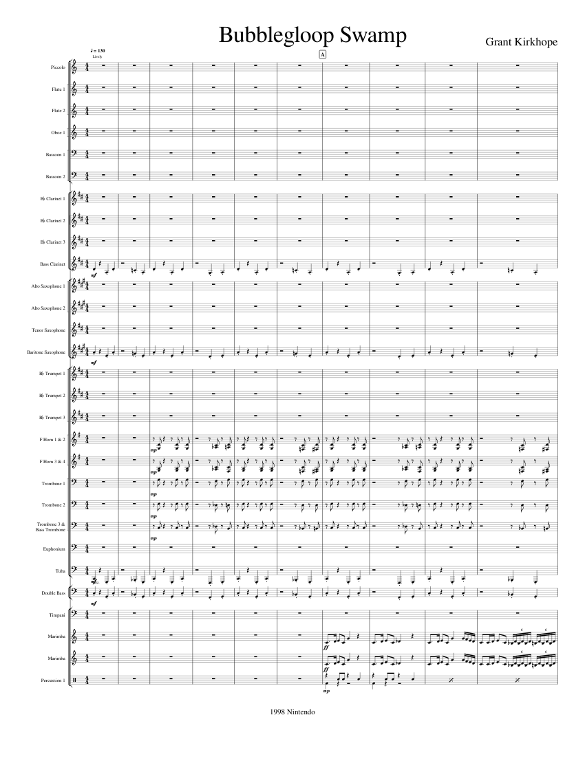 Banjo Kazooie - Bubblegloop Swamp Sheet music for Trombone, Euphonium ...