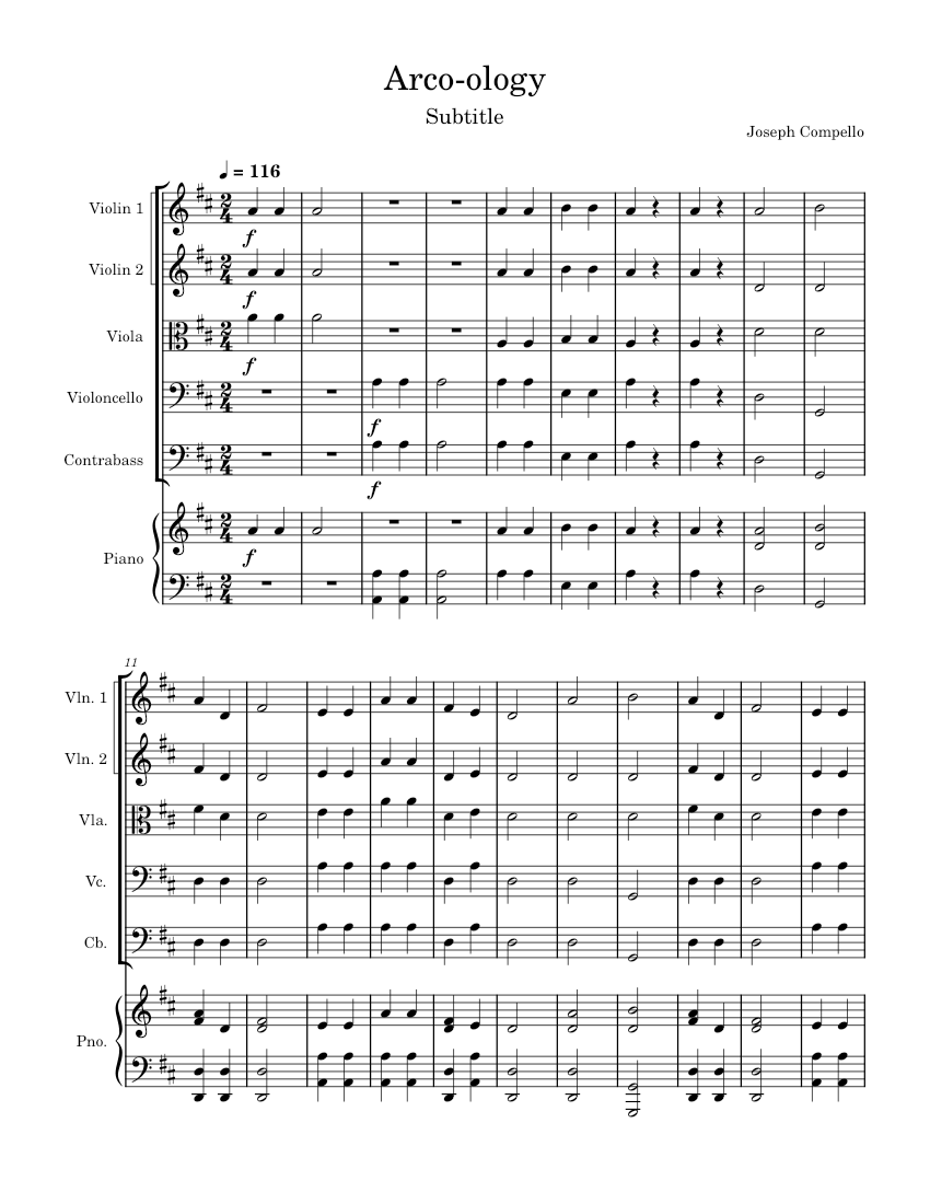 Arco-ology Sheet Music for Piano, Violin, Viola, Cello & more ...