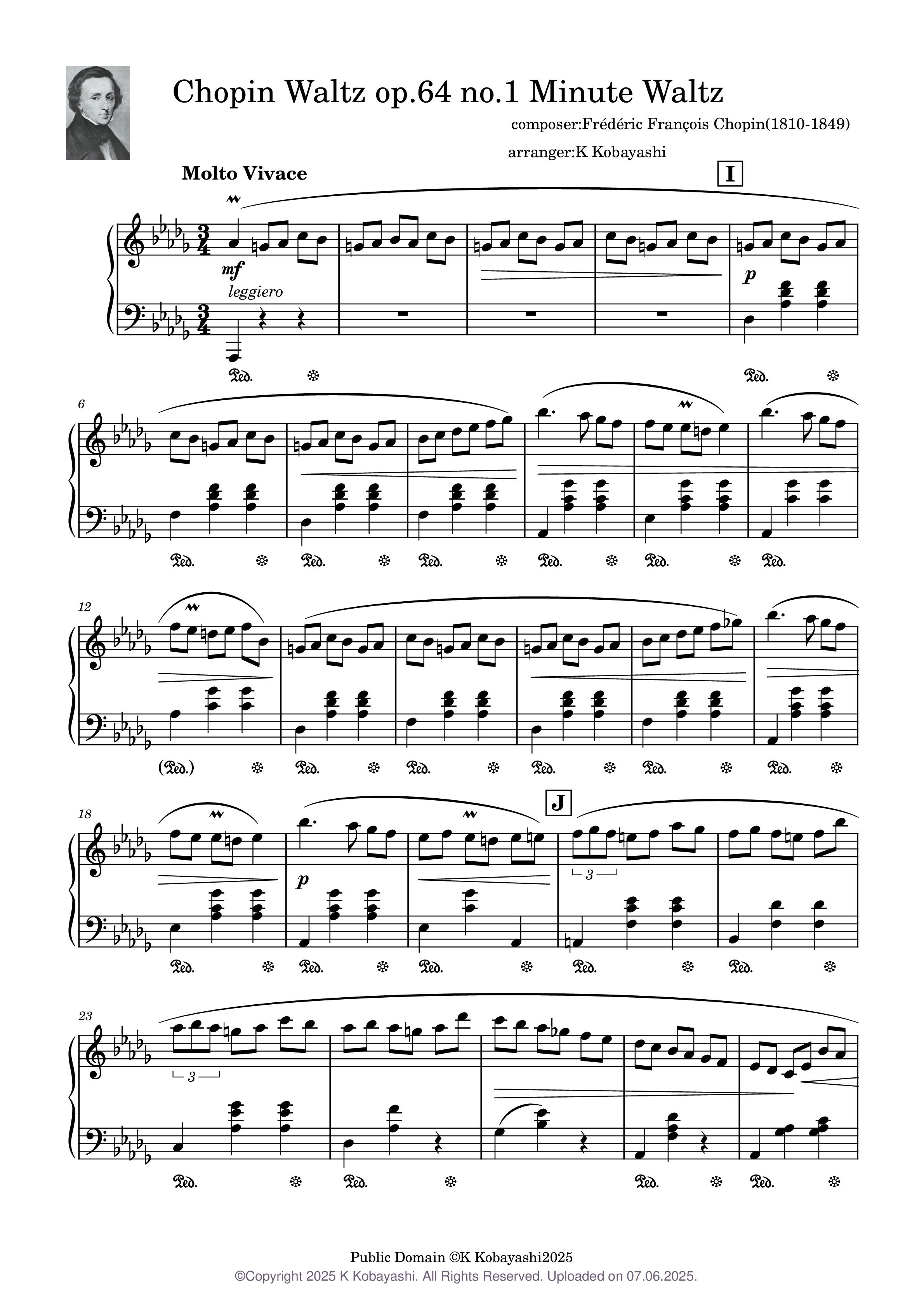 Chopin Waltz op.64 no.1 Minute Waltz - Frédéric Chopin Sheet Music for ...