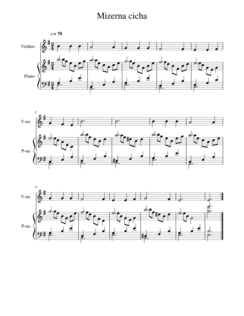 Mizerna cicha Sheet music for Piano (Solo) | Download and print in PDF or MIDI free sheet music ...