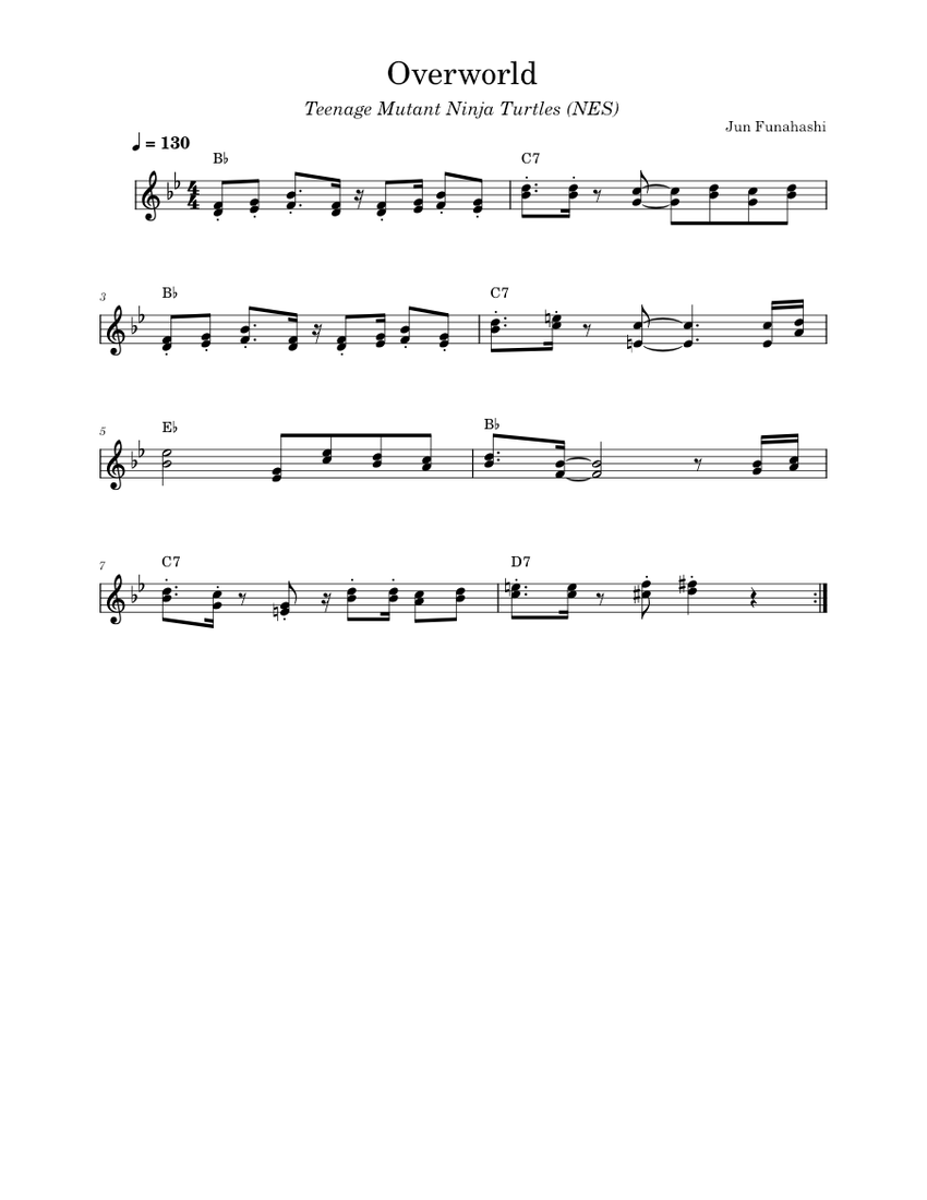 Overworld – Jun Funahashi Sheet music for Piano (Solo) | Musescore.com