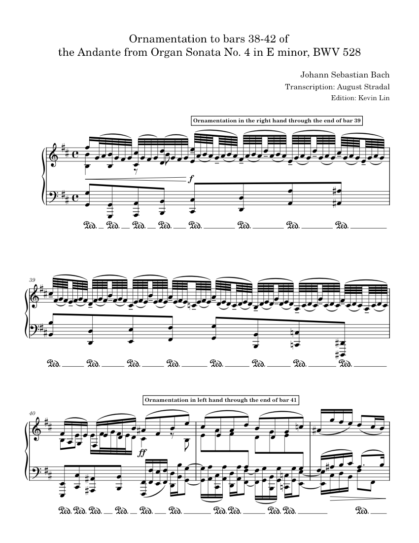 Organ Sonata No.4 in E minor, BWV 528 – Johann Sebastian Bach ...