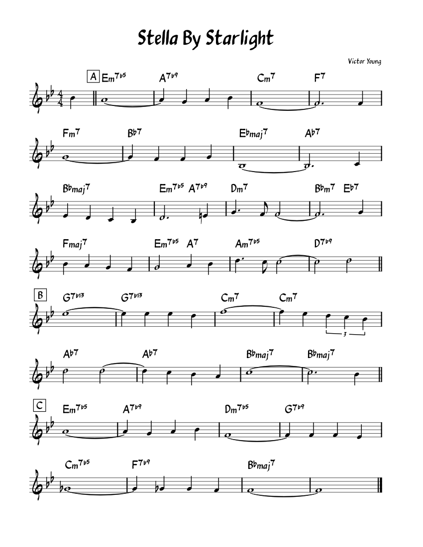 Stella By Starlight – Victor Young Sheet Music for Piano (Solo) easy ...
