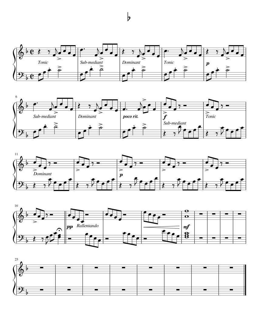 b Sheet music for Piano (Solo) Easy | Musescore.com