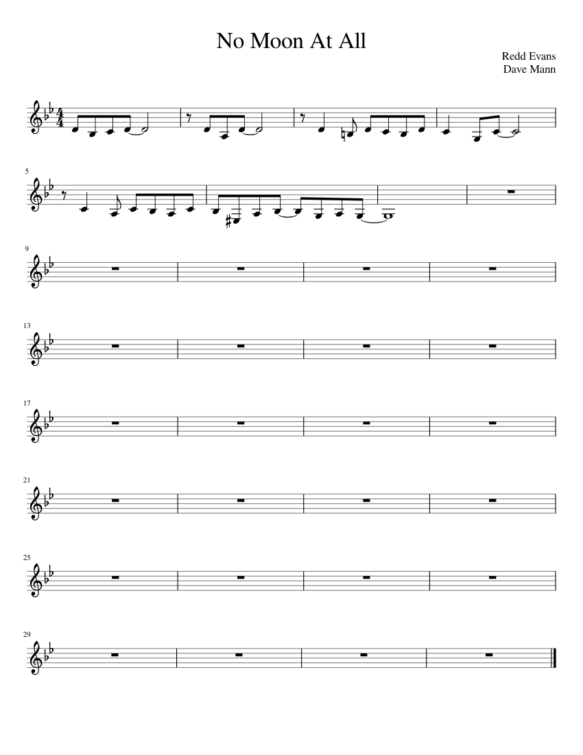 No Moon At All Sheet music for Piano (Solo) | Musescore.com