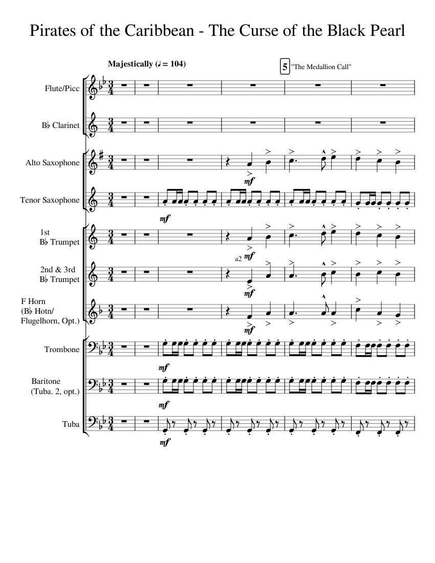 Pirates of the Caribbean - The Curse of the Black Pearl Sheet music for ...