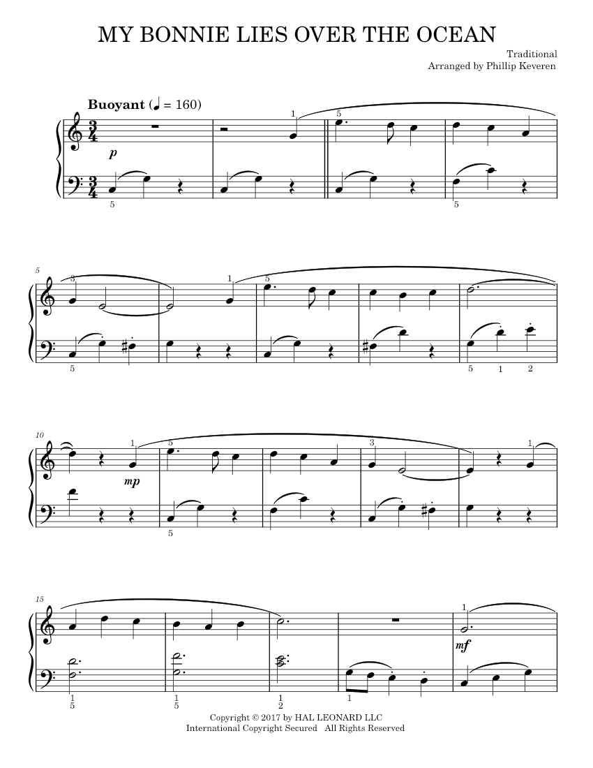 Play Official version of My bonnie lies over the ocean sheet music by ...