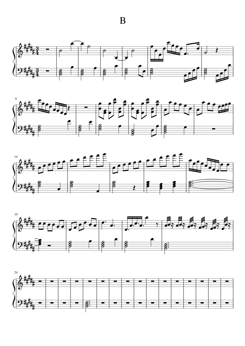 B Sheet music for Piano (Solo) Easy | Musescore.com