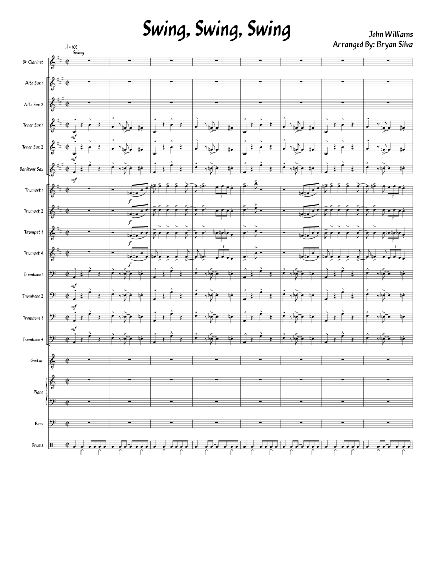 Swing Swing Swing Sheet music for Piano, Trombone, Clarinet in b-flat, Saxophone alto & more ...