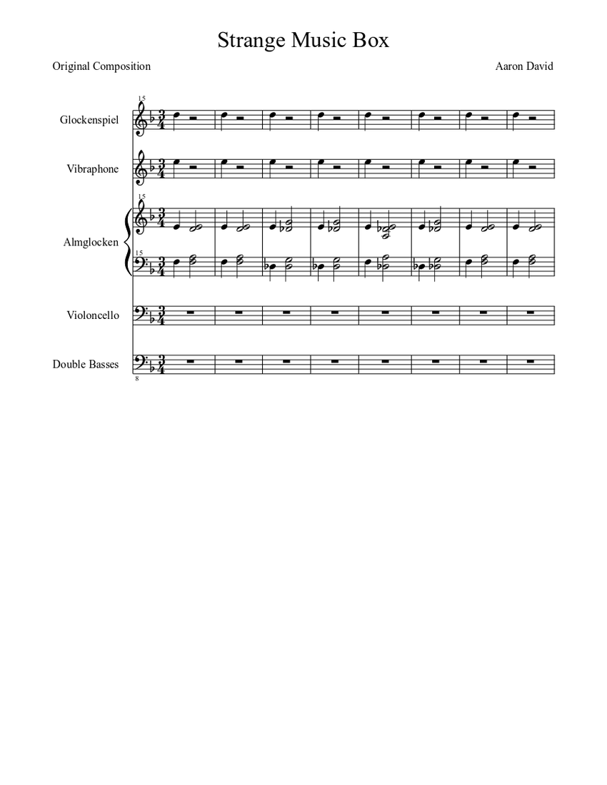 Strange Music Box Sheet music for Vibraphone, Glockenspiel, Cello ...
