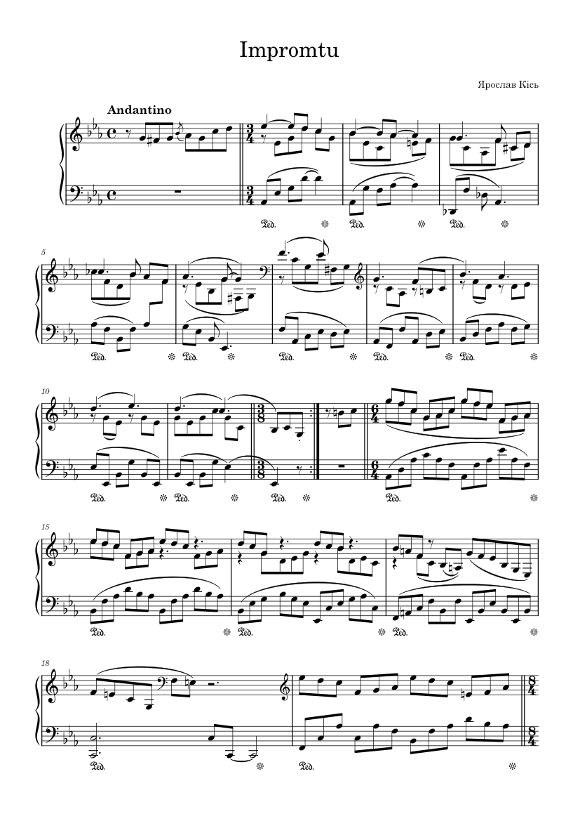 Impromtu – Ярослав Кісь Sheet music for Piano (Solo) | Musescore.com