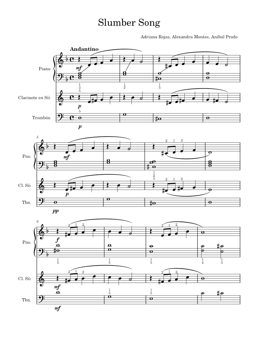 Slumber Song – Thomas A. Dorsey Slumber Song – – A. Thomas Slumber_Song Sheet music for Piano ...