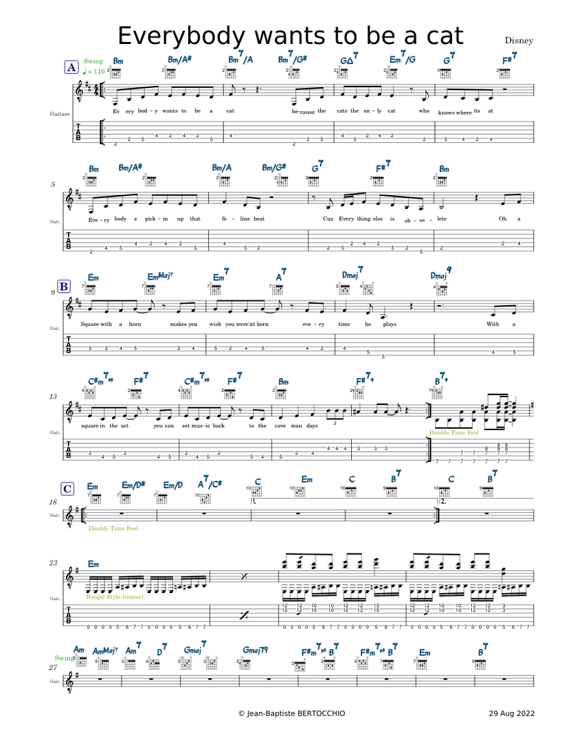 The aristocats - everybody wants to be a cat – Misc Cartoons Sheet ...