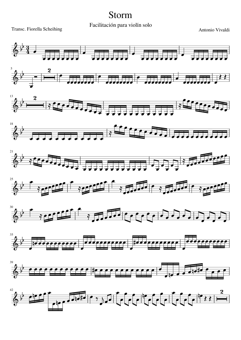 Storm Sheet Music for Violin (Solo) | MuseScore.com