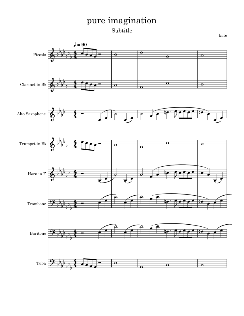 Pure Imagination – HCHS WARMUP Sheet music for Trombone, Tuba, Oboe ...