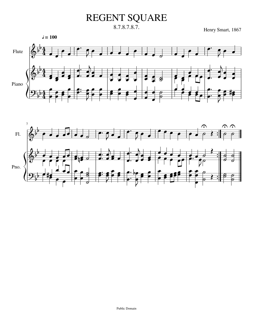 REGENT SQUARE Sheet music for Piano, Flute (Solo) | Musescore.com