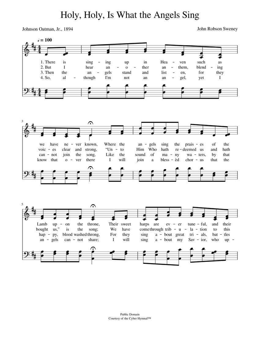 Holy, holy, is what the angels sing - John R. Sweney Sheet music for ...