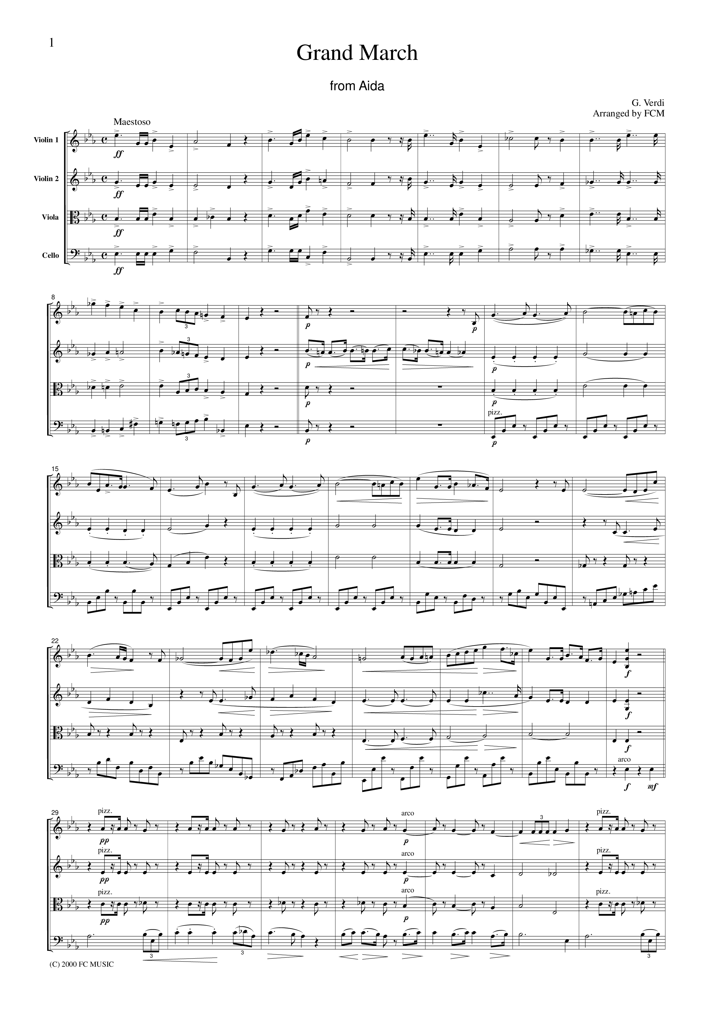 Play Official version of Grand March from Aida sheet music by Giuseppe ...