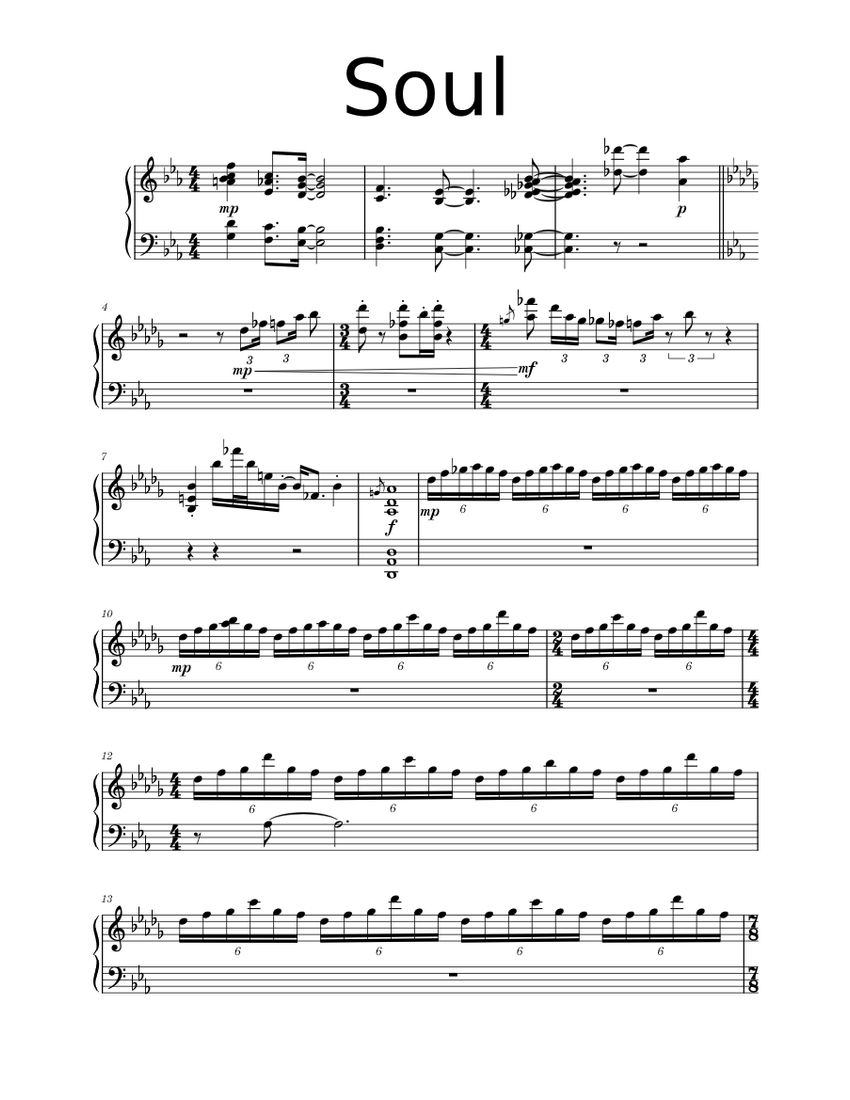 Soul Sheet music for Piano (Solo) | Musescore.com