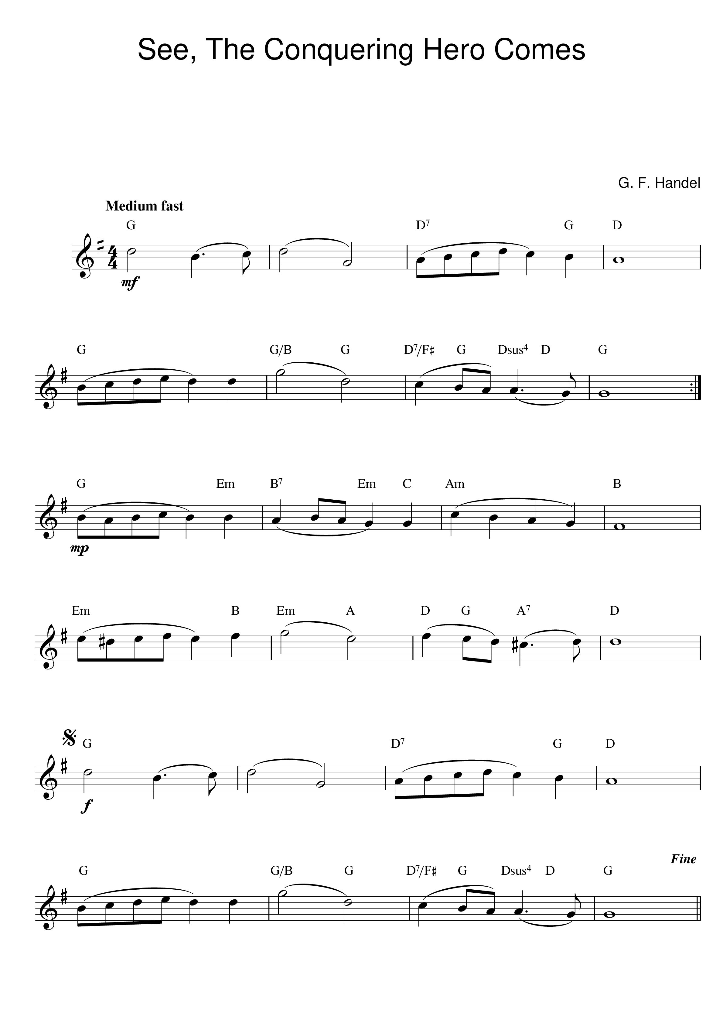 See The Conquering Hero Comes Sheet music for Vocals by Georg Friedrich ...