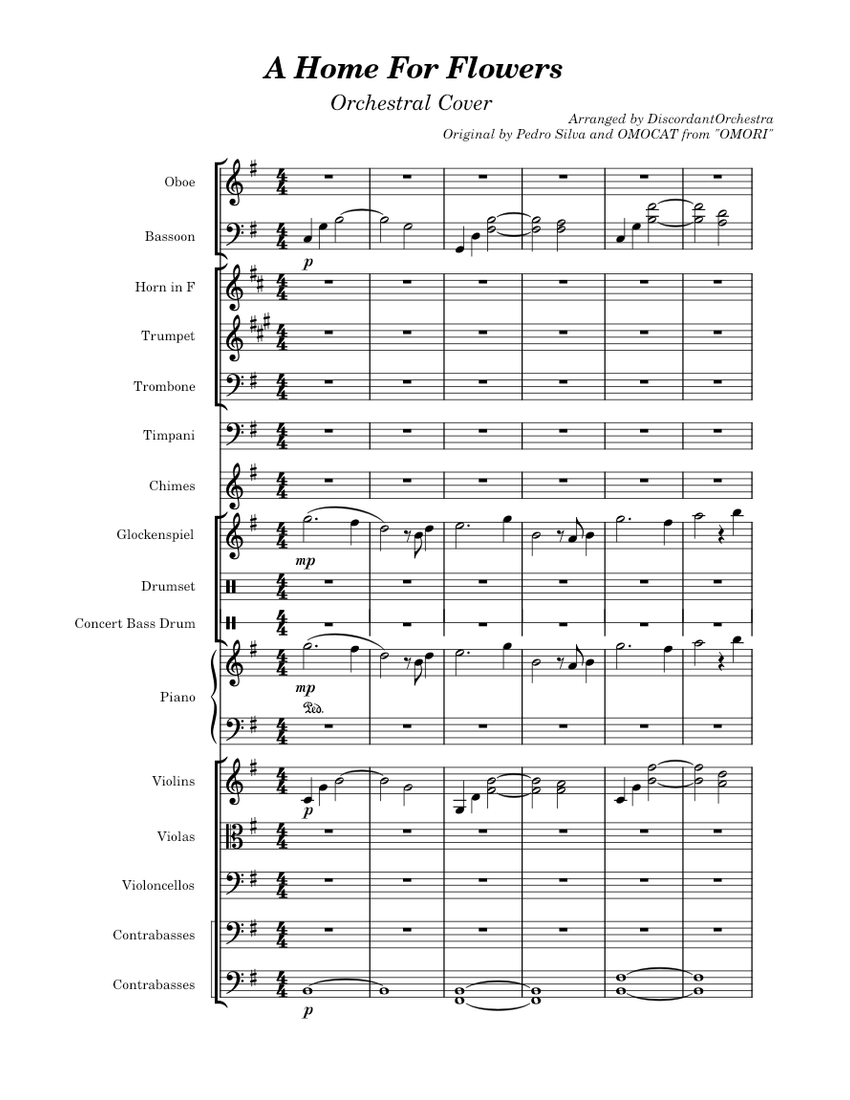 A Home For Flowers Orchestral Sheet music for Piano, Trombone, Oboe ...