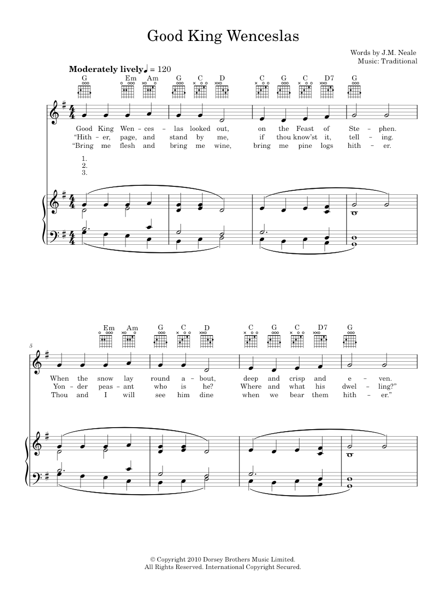 Play Official version of Good King Wenceslas sheet music by Eugénie ...