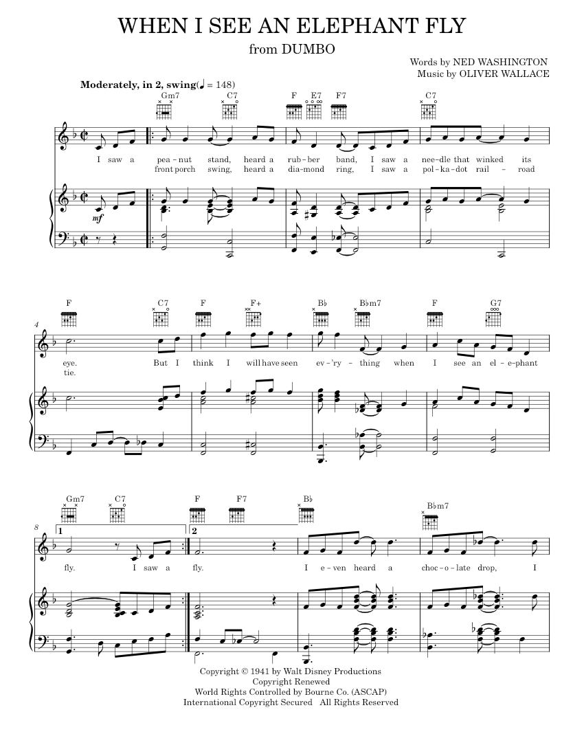 Play Official version of When I See An Elephant Fly (from Walt Disney's ...