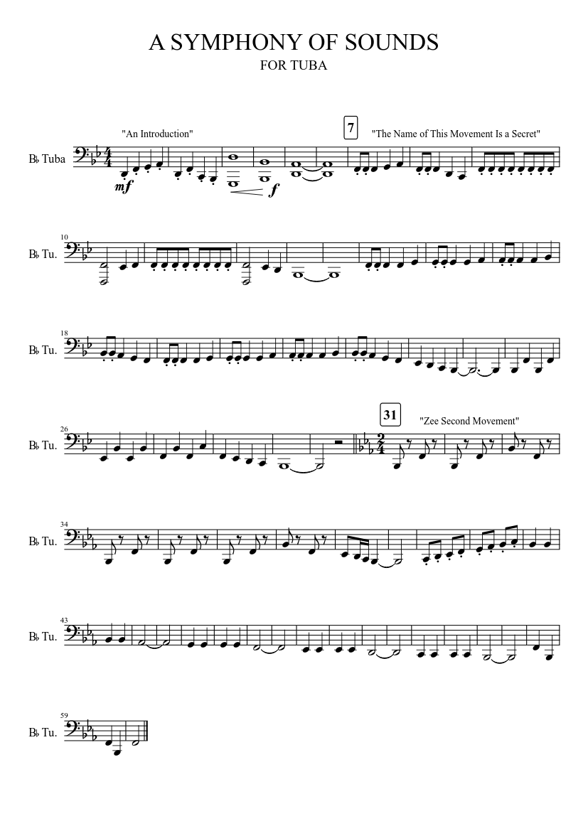A SYMPHONY OF SOUNDS Sheet music for Tuba (Solo) | Musescore.com