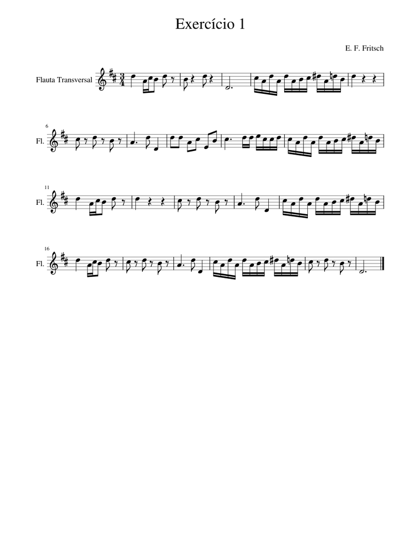 Exercício 1 Sheet music for Flute (Solo) | Musescore.com