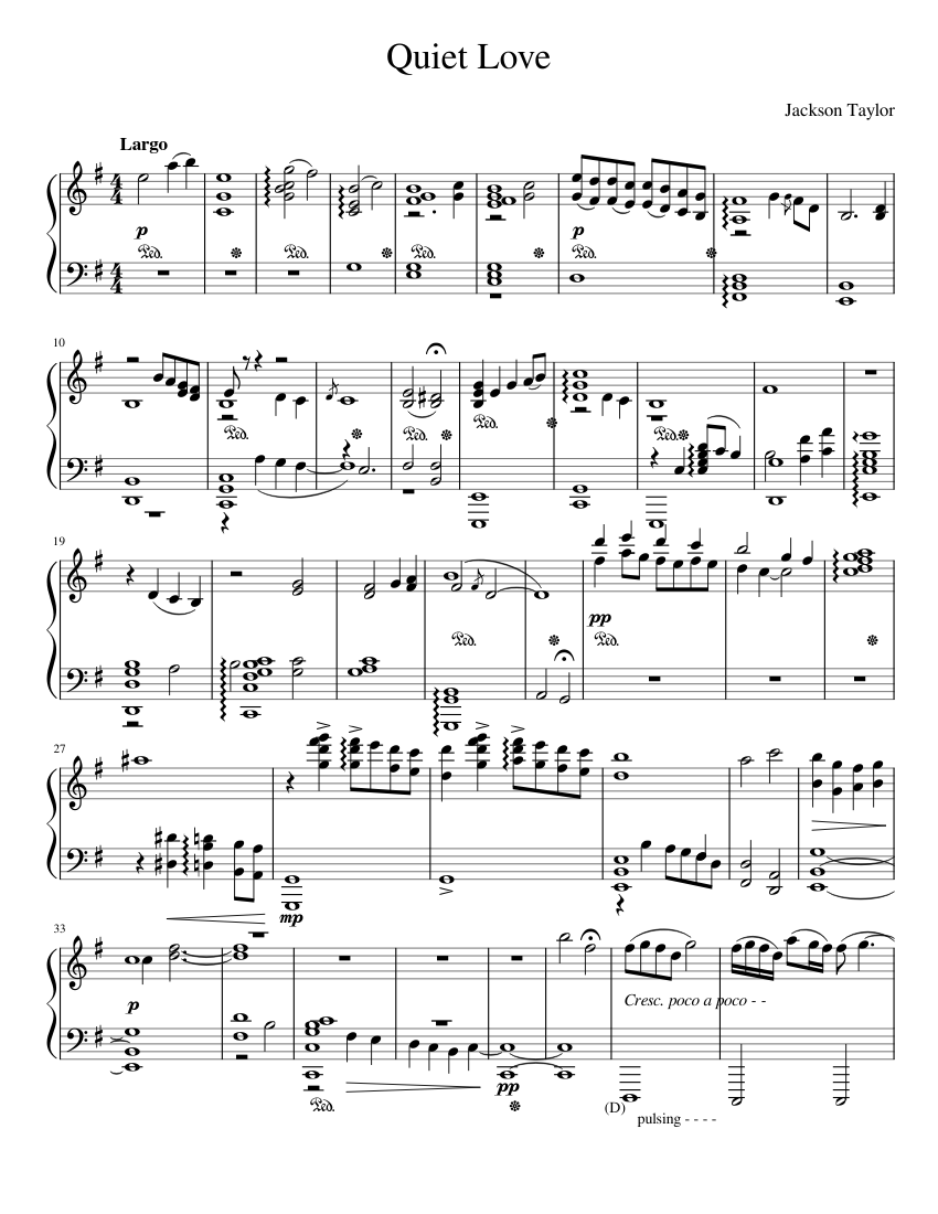 Quiet Love Sheet music for Piano (Solo) | Musescore.com