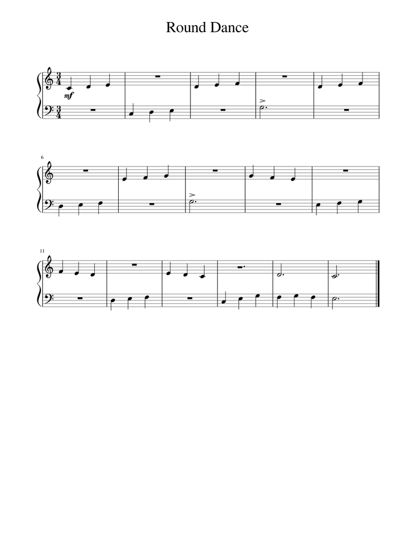 Round Dance Sheet music for Piano (Solo) | Musescore.com