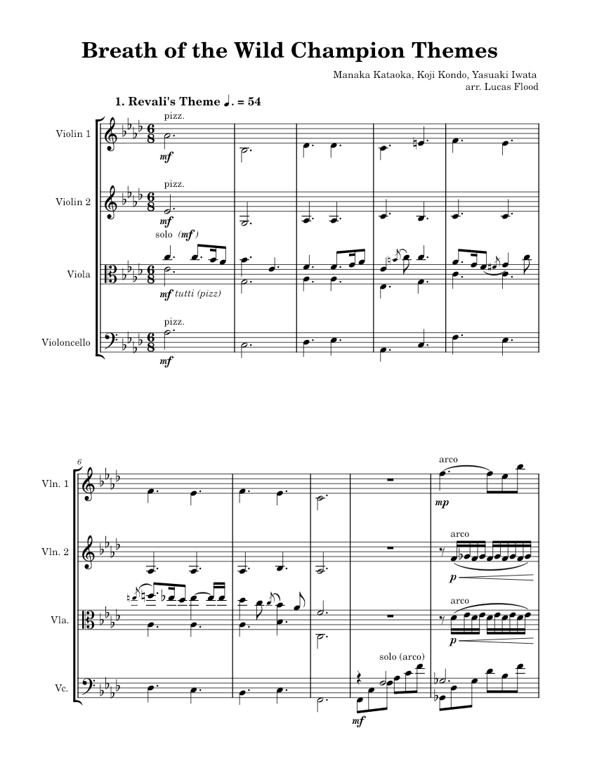 Breath of the Wild Champion Themes for String Orchestra Sheet Music for ...