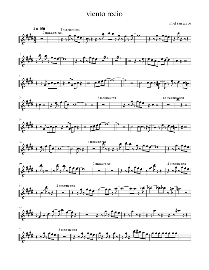 Viento recio Sheet music for Piano (Brass Ensemble) Easy | Musescore.com