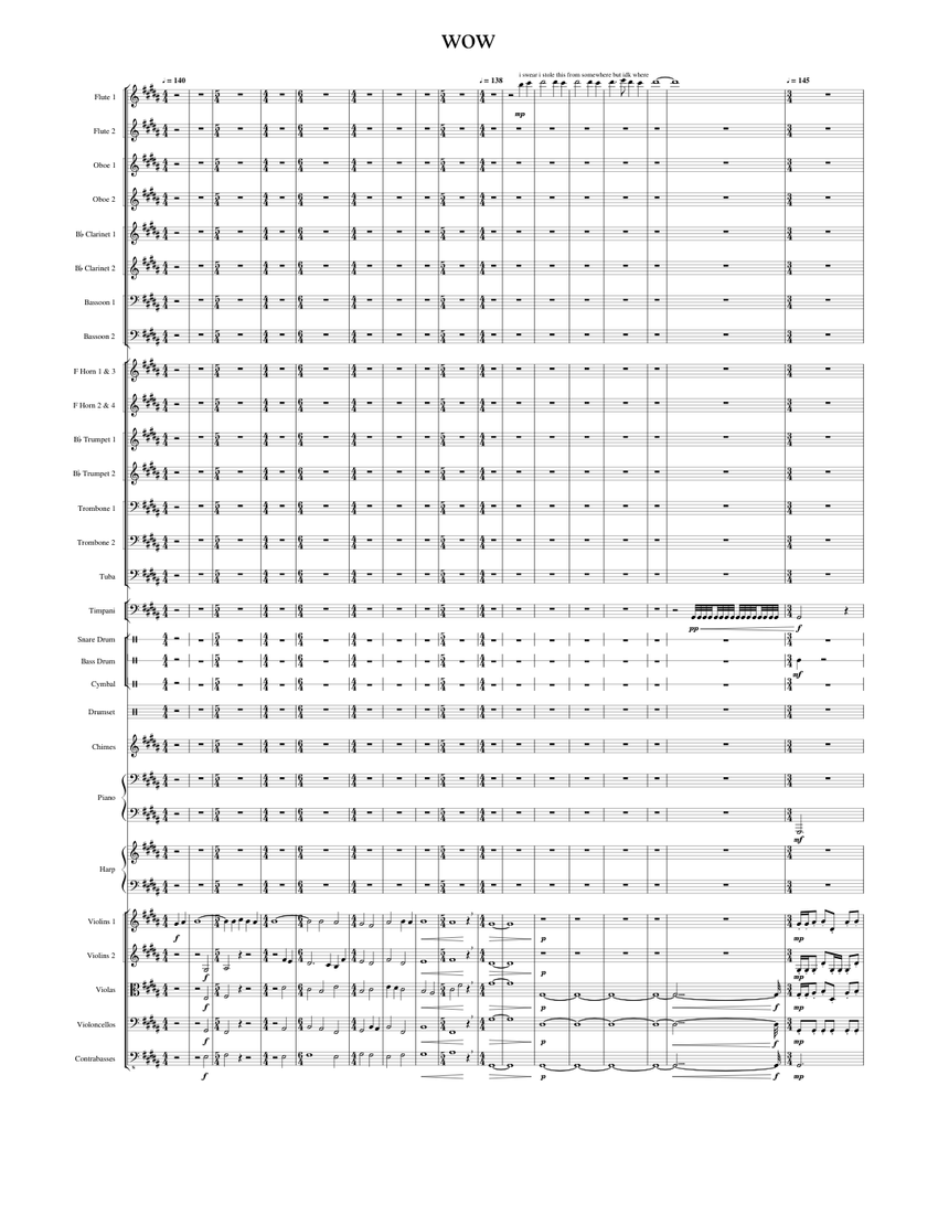 wow Sheet music for Piano, Trombone, Tuba, Flute & more instruments ...