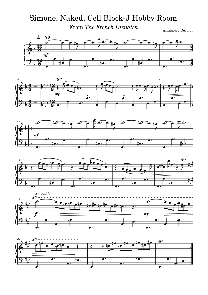 Simone, Naked, Cell Block-J Hobby Room – Alexandre Desplat (The French ...
