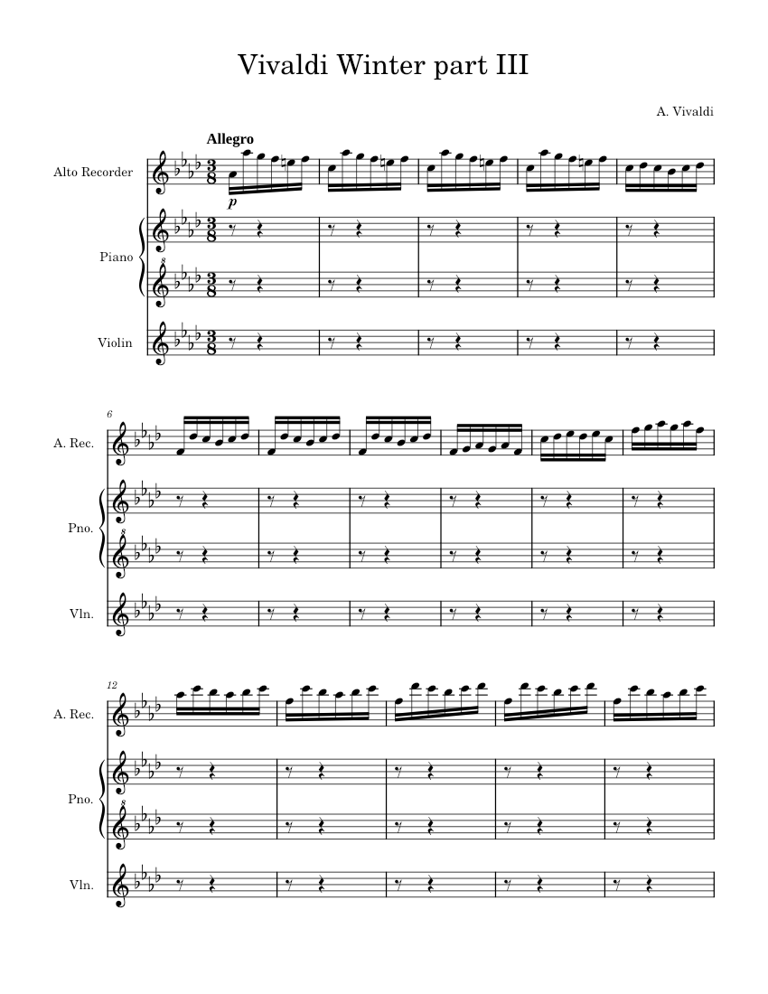 The Four Seasons - Winter – Antonio Vivaldi Antonio Vivaldi Winter part ...