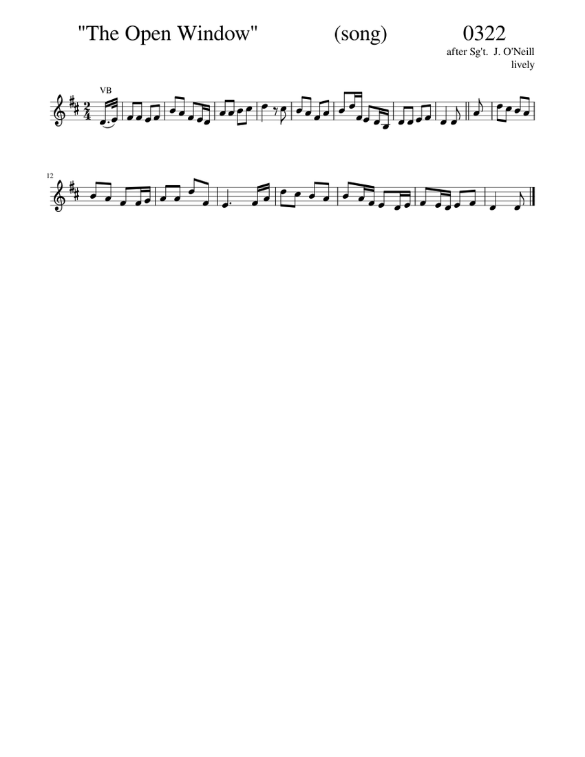 "The Open Window" (song) 0322 Sheet music for Piano (Solo) | Musescore.com