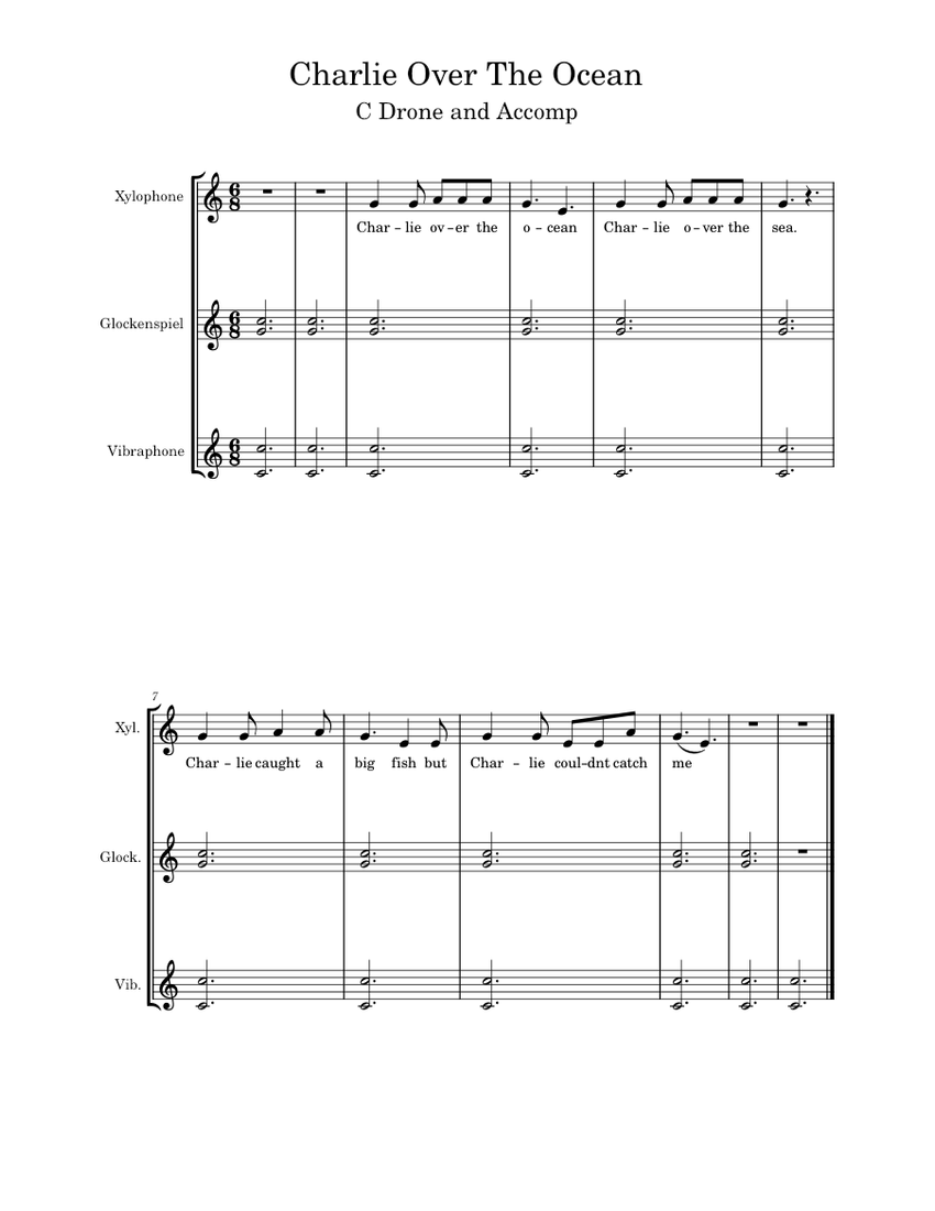 Charlie Over The Water – Misc tunes Sheet music for Vibraphone ...
