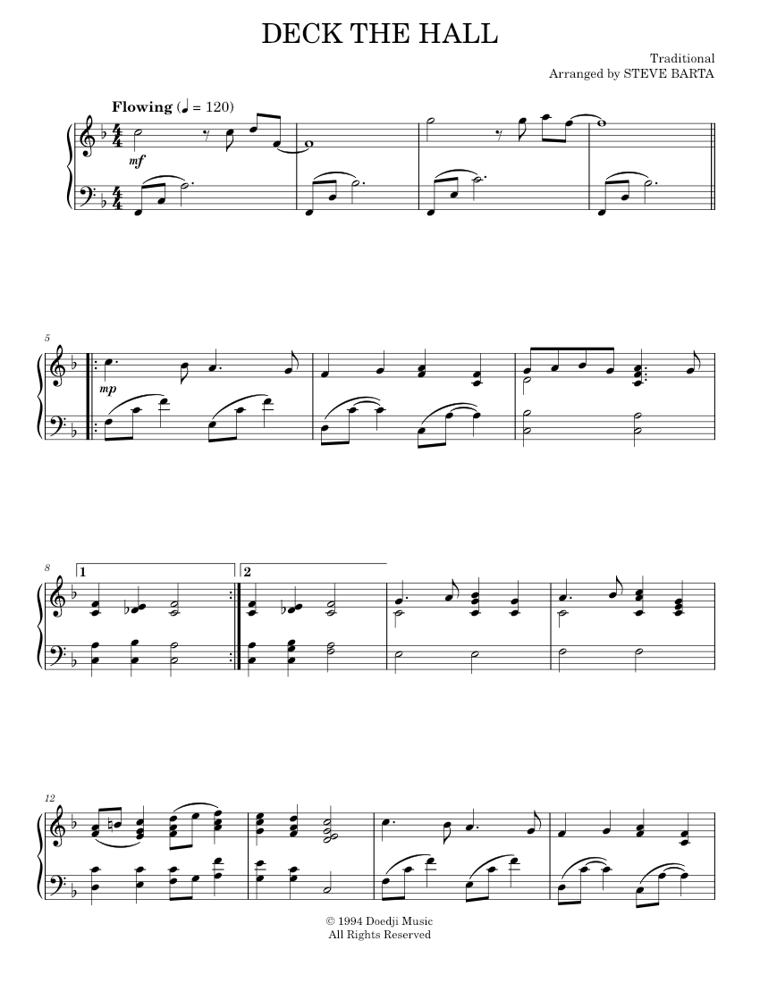 Play Official version of Deck the halls Sheet Music by Misc Christmas ...