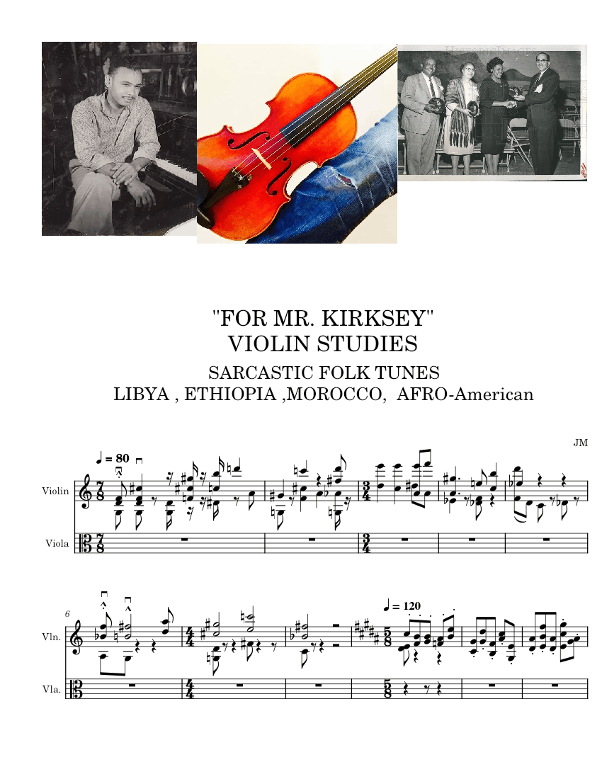 ForLeander Kirksey VIOLIN ETUDES Libya Jan.6.2021 Sheet music for ...