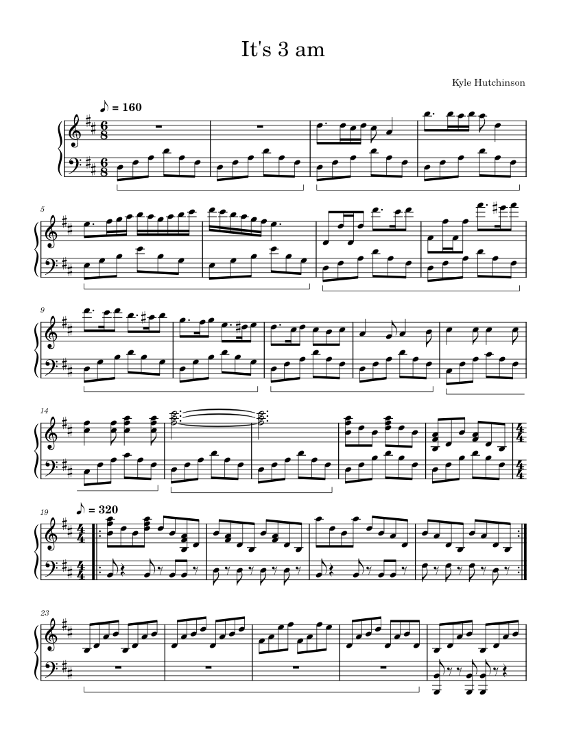 It's 3 am (Muse Sounds) Sheet music for Piano (Solo) | Musescore.com