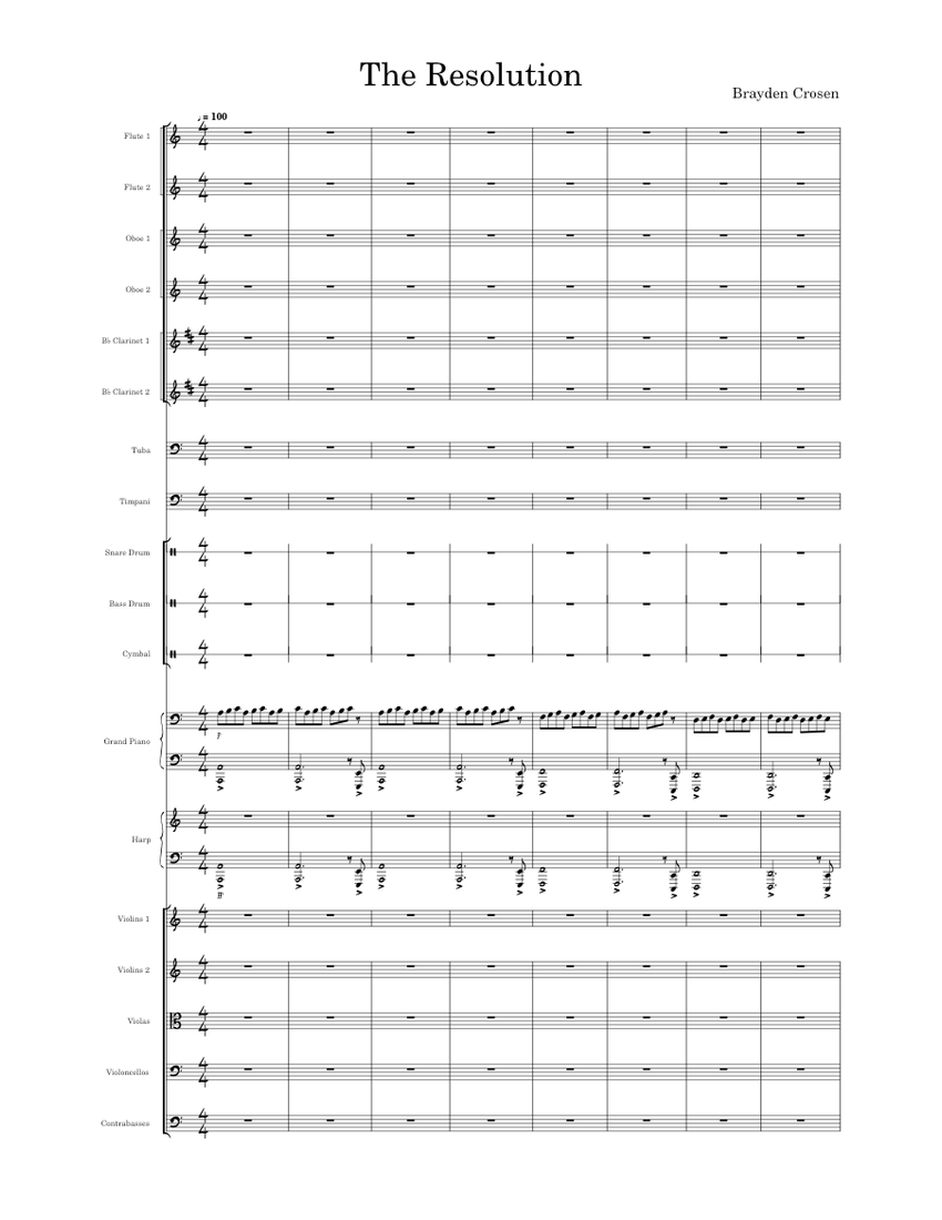 The Resolution Sheet music for Piano, Tuba, Flute, Oboe & more ...