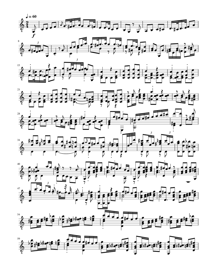 op 29 n17 20 sor étude Sheet music for Guitar (Solo) | Musescore.com